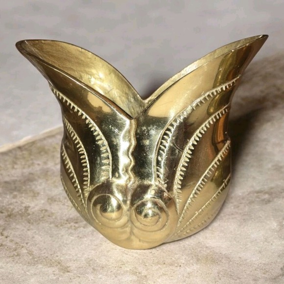 The Unbranded Brand | Accents | Brass Vase Art Deco Flared Lip Vintage ...